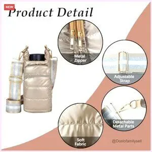 Bags | Quilted Puffer Water Bottle Holder Crossbody Bag With Strap ...